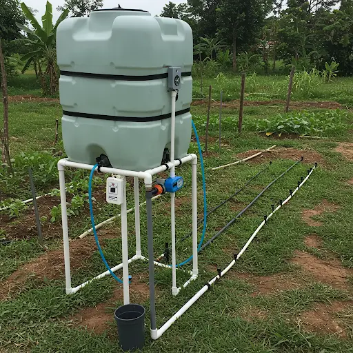 How to make a homemade and automatic 200-liter gravity drip irrigation system. - Home Garden Tips