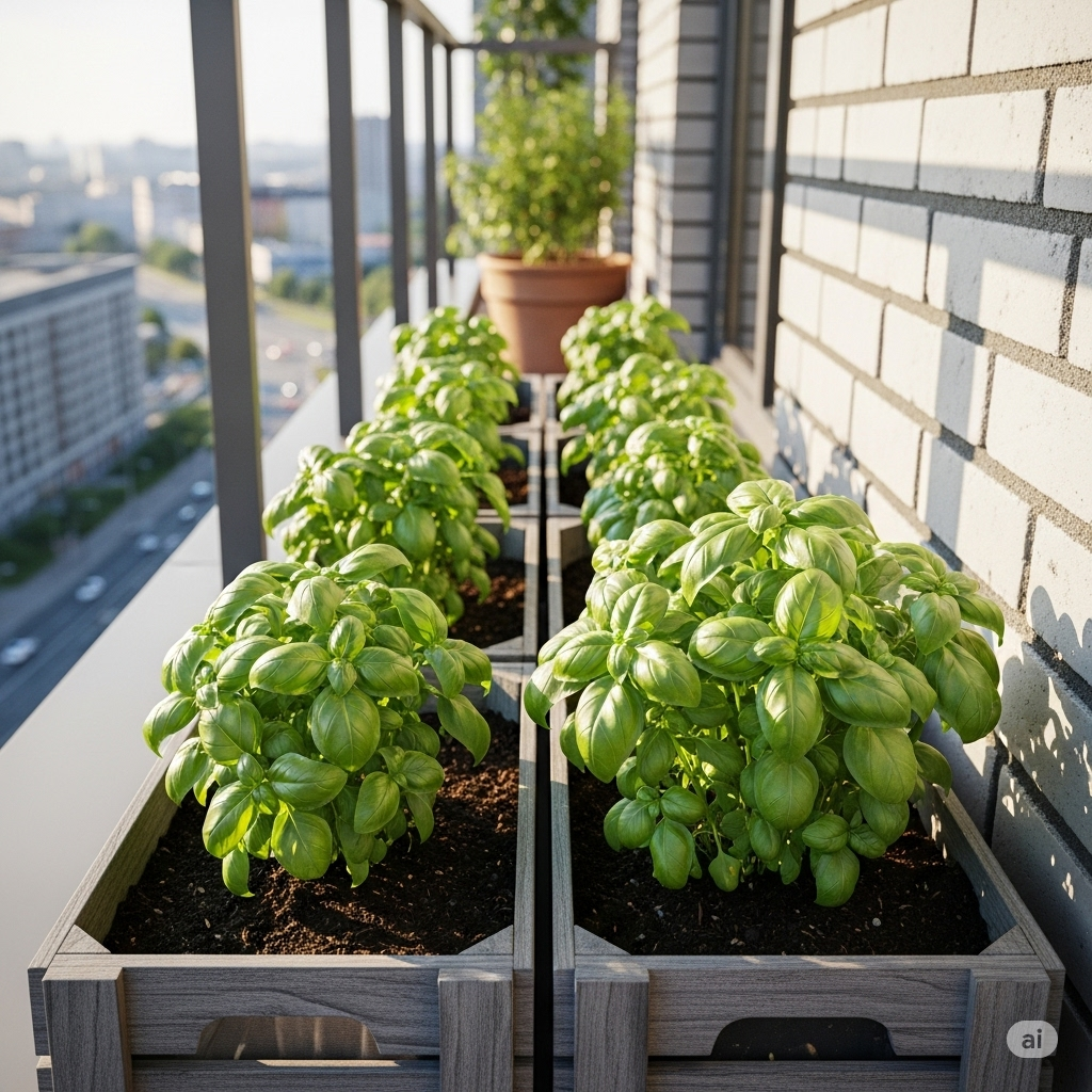 Balcony Crate Gardening: Basil Grown the Easy Way - Home Garden Tips