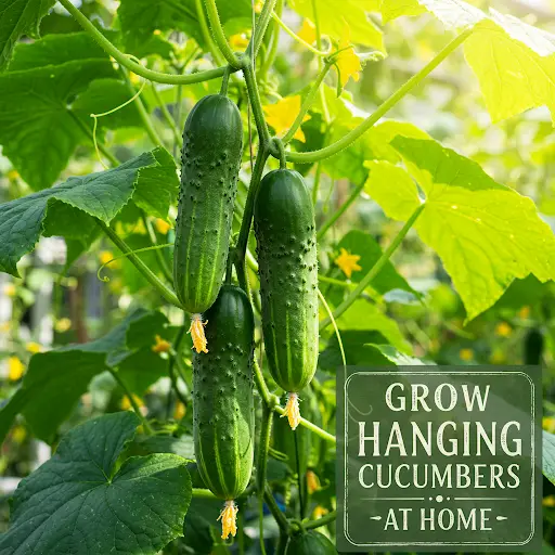 Awesome way to grow hanging cucumbers, tips for growing cucumbers with ...