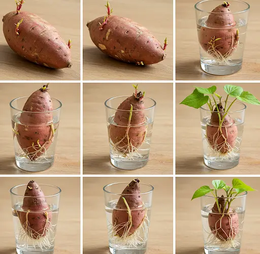 How to propagate sweet potatoes in water for many roots and tubers ...