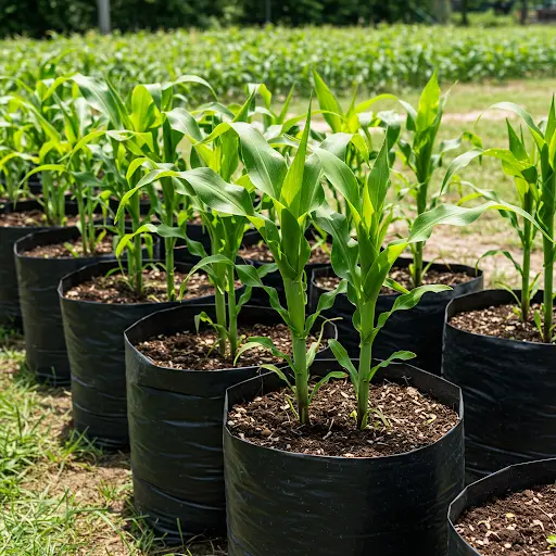 Why do grow corn in bags of soil to have many big fruits? Fragrant and ...