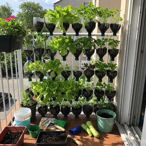 Amazing Vertical Garden, DIY Vertical Vegetable Garden from plastic ...