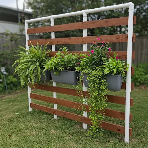 Cool ideas, How to Make PVC pipes and Wood into a Privacy Screen ...