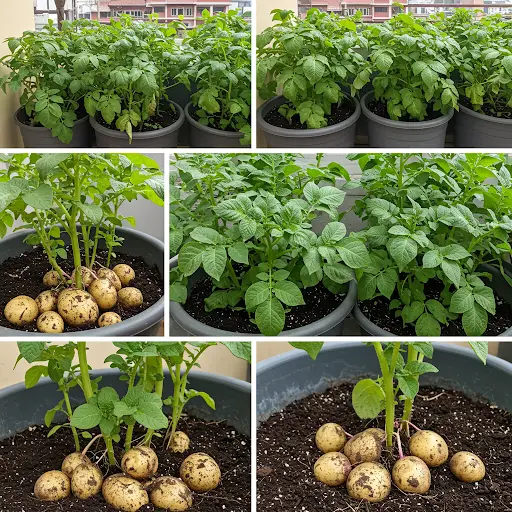Growing Potatoes at home, very easy and many tubers, growing potatoes ...