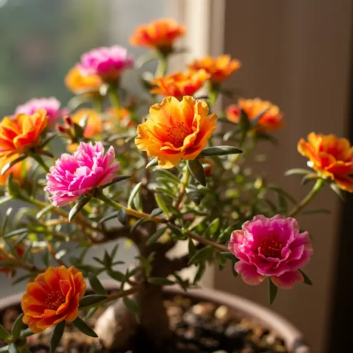 How To Make Portulaca Grandiflora Bonsai Flowers Simple But Beautiful ...