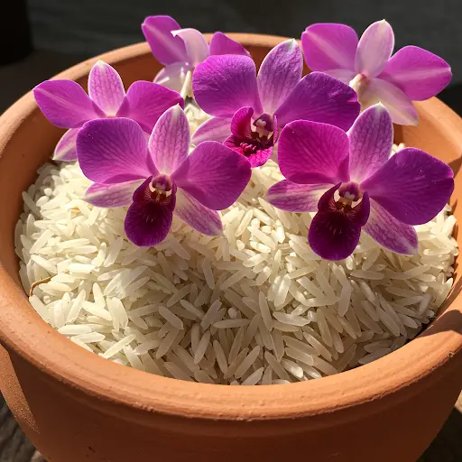 Only Need Rice! In 10 Days, Rootless Orchid Grows Many Roots and Leaves ...