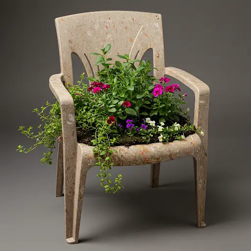 Recycling Plastic Chair old into Planter pot for Your Garden - Home ...
