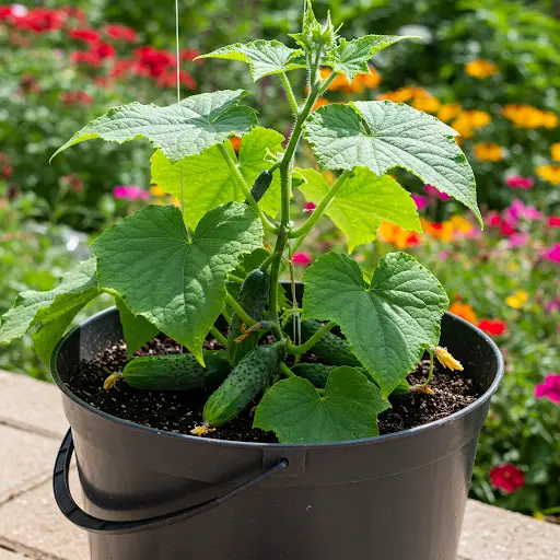 How to grow cucumber in paint bucket easily - Home Garden Tips