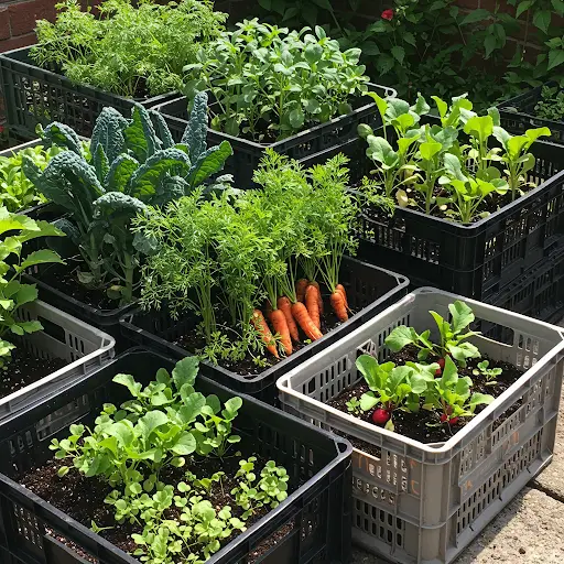 Recycle Second-Hand Plastic Crates to Grow Organic Vegetables at Home ...