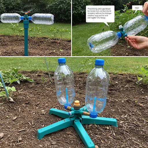 How to make a rotating water sprinkler for the home garden with ...