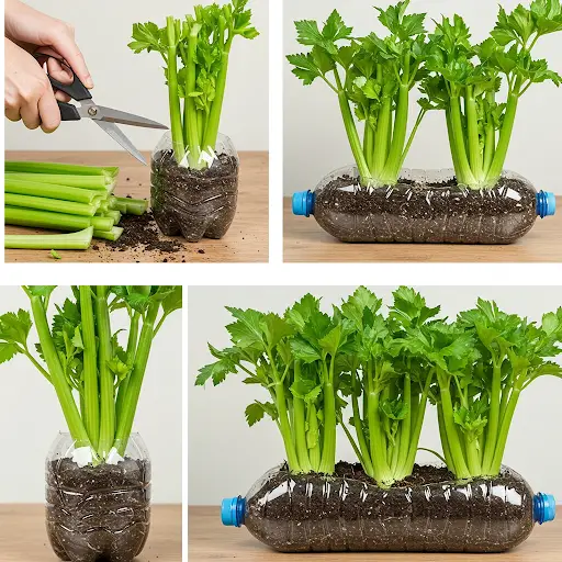3 Super Easy Ways to Grow Celery at Home with Plastic Bottles: Large ...
