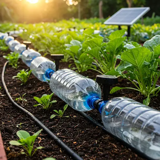 Solar Drip Irrigation with Recycled Plastic Bottles - Home Garden Tips