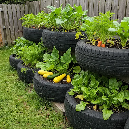 Make use of old tires, grow vegetables at home to provide for the ...