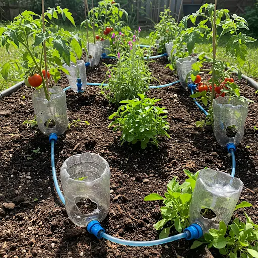 How to make Drip Irrigation with cheap plastic bottles, simple, fast ...