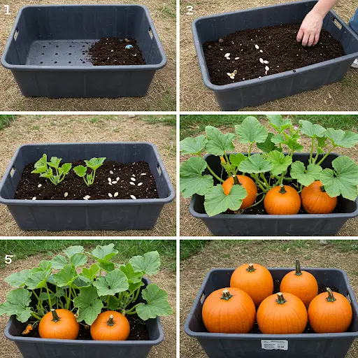 Grow very good pumpkins from kitchen waste and recycled plastic bins ...