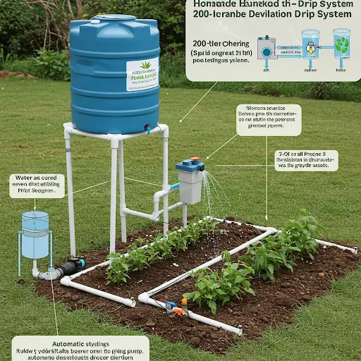 How to make a homemade and automatic 200-liter gravity drip irrigation ...