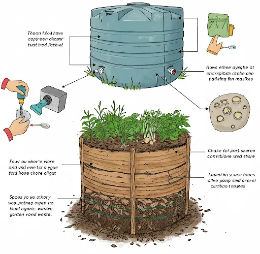 Stop Wasting Space! Recycle a Water Tank into a Functional Compost Bin ...