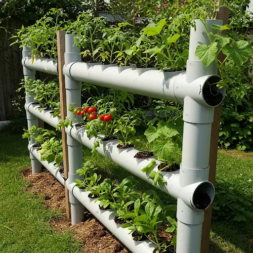 Recycle plastic pipes for growing vegetables - Home Garden Tips