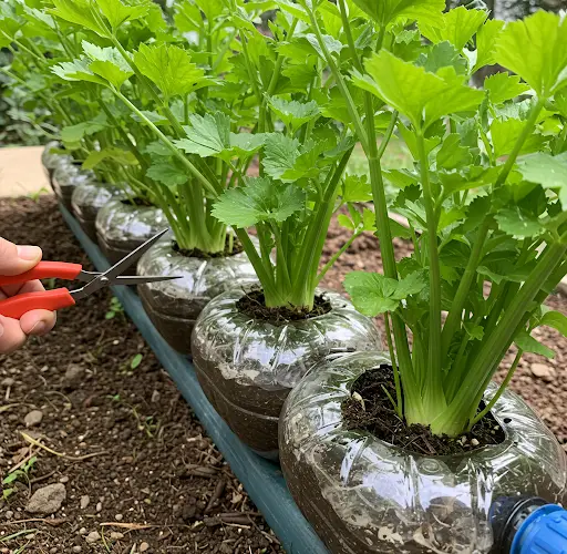 How to Build a Self-Watering Celery Garden Using Plastic Bottles - Home Garden Tips