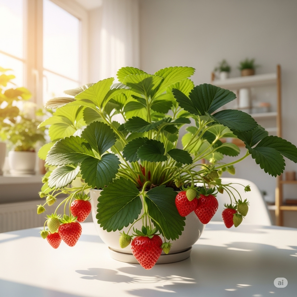 Growing Strawberries Indoors Year-Round - Home Garden Tips