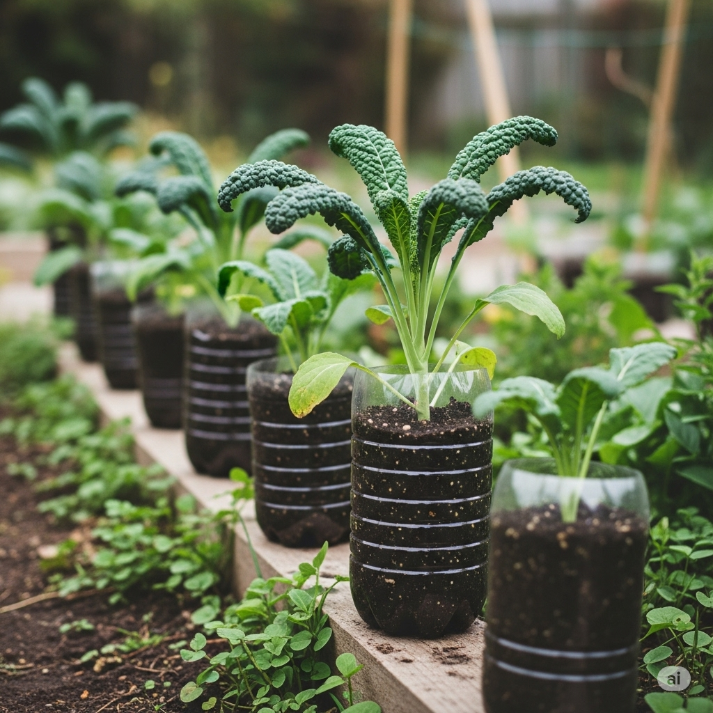 Vertical Kale Gardens Using Plastic Containers - Home Garden Tips
