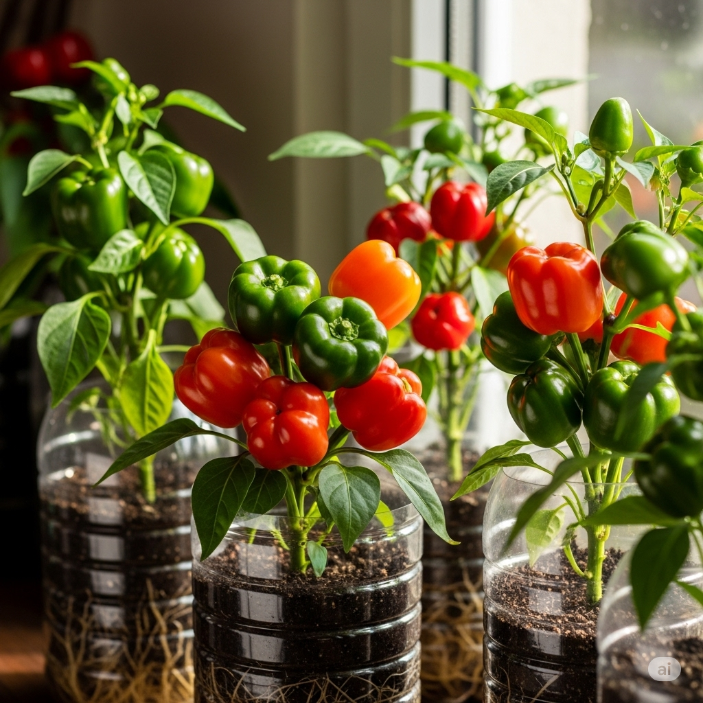 How to Grow Peppers in Plastic Bottles Indoors - Home Garden Tips
