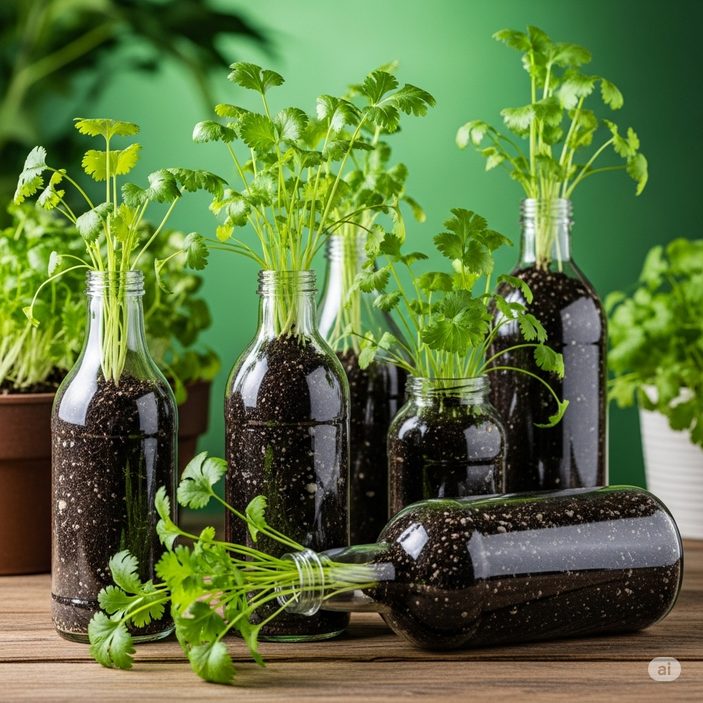 How to Start Cilantro Seeds in a Plastic Bottle - Home Garden Tips