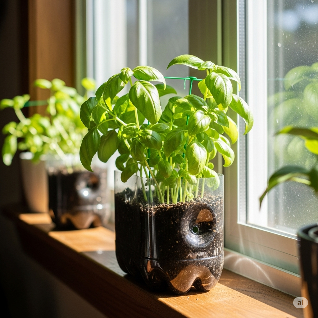 How to Grow Basil in Plastic Bottles on Your Windowsill - Home Garden Tips