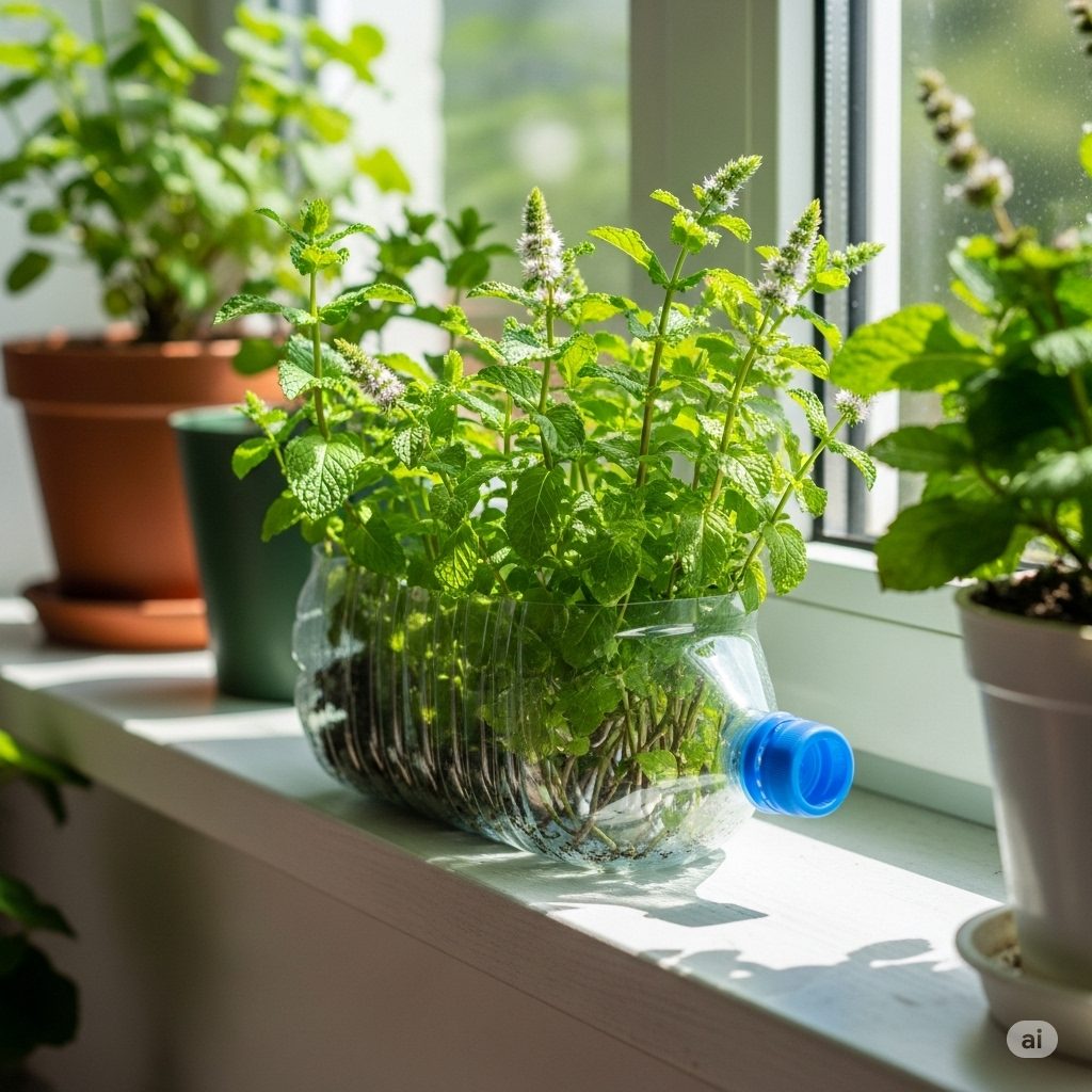 Turn Plastic Bottles into Mint-astic Gardens - Home Garden Tips