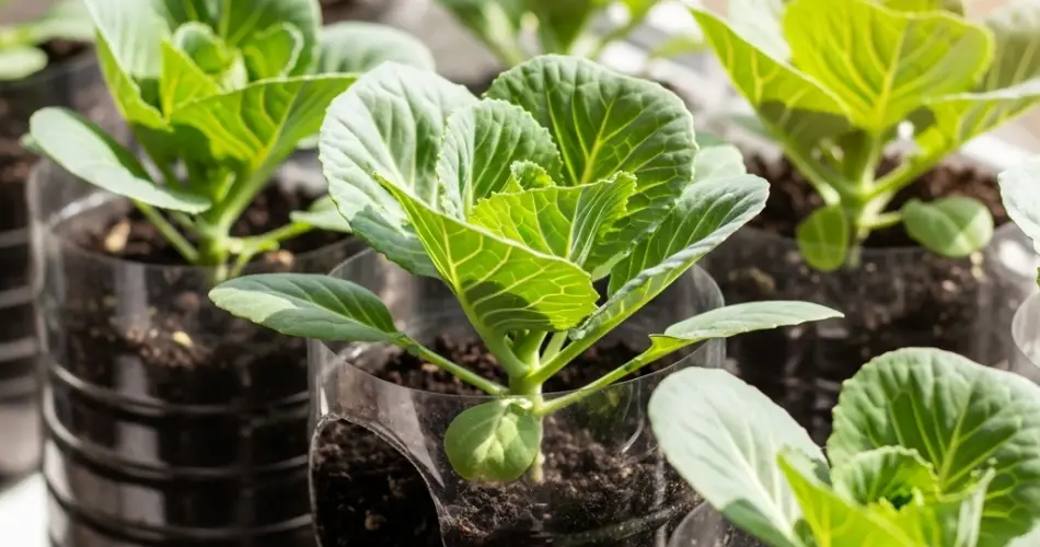 Recycled Plastic Bottles as Mini Cabbage Planters - Home Garden Tips
