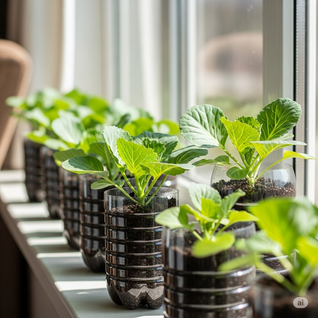 DIY Cabbage Garden with Plastic Bottles - Home Garden Tips