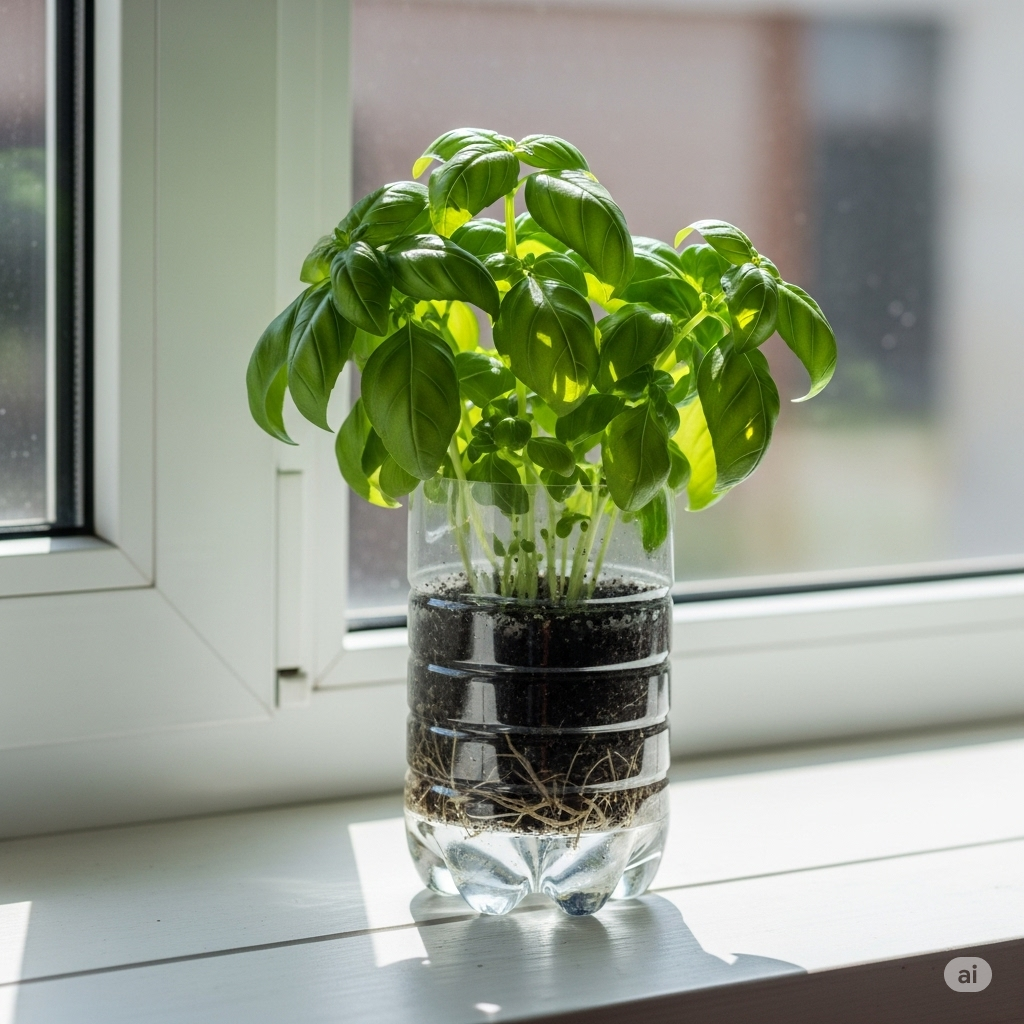 Plastic Bottle Basil: Easy Indoor Herb Growing Hack - Home Garden Tips