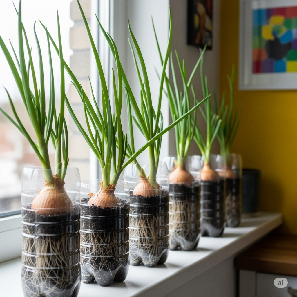 Grow Juicy Onions in Recycled Plastic Bottles - Home Garden Tips