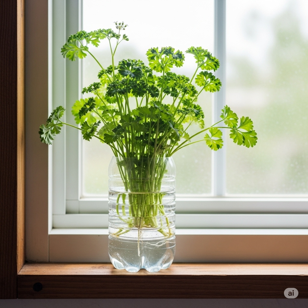 Start Cilantro in Water with DIY Bottle Setups - Home Garden Tips