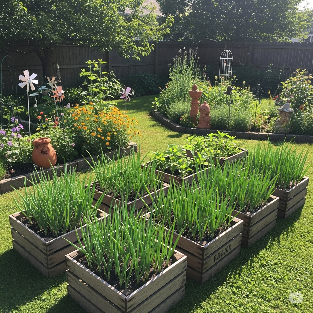 How to Grow Scallions in Backyard Wooden Boxes - Home Garden Tips