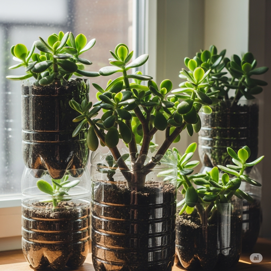 How to Grow Jade Plants Using Plastic Bottle Planters - Home Garden Tips