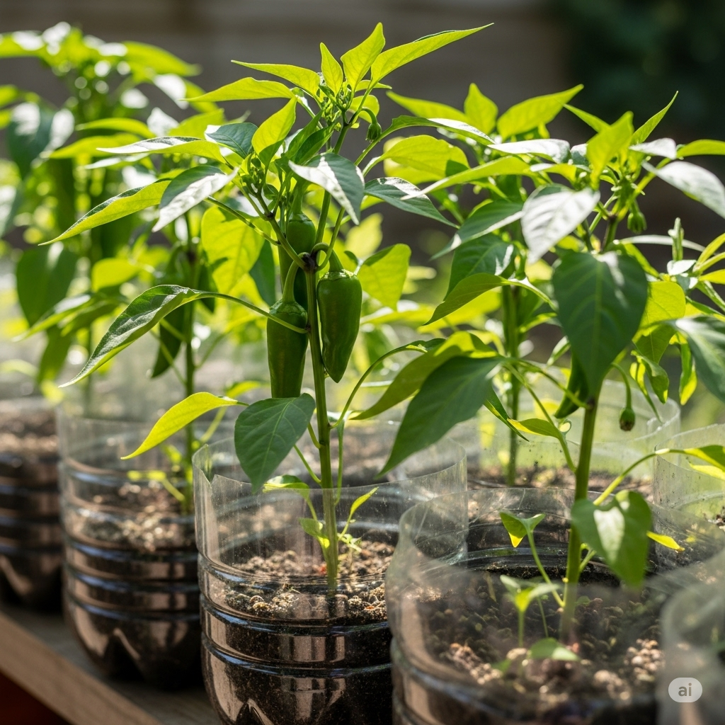 Grow Juicy Peppers in Recycled Plastic Containers - Home Garden Tips