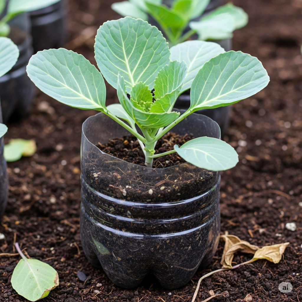 Vertical Gardening for Cabbage Using Bottles - Home Garden Tips