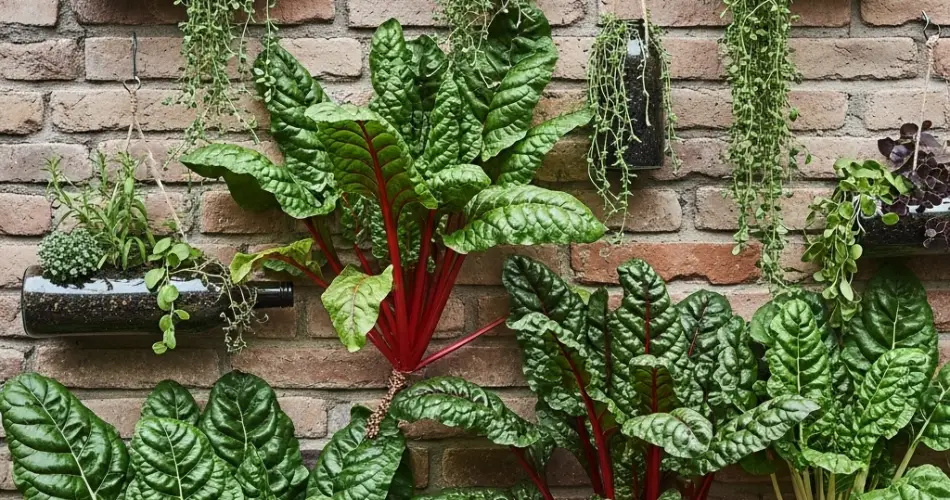 Brighten Your Wall with Swiss Chard in Plastic Bottles - Home Garden Tips