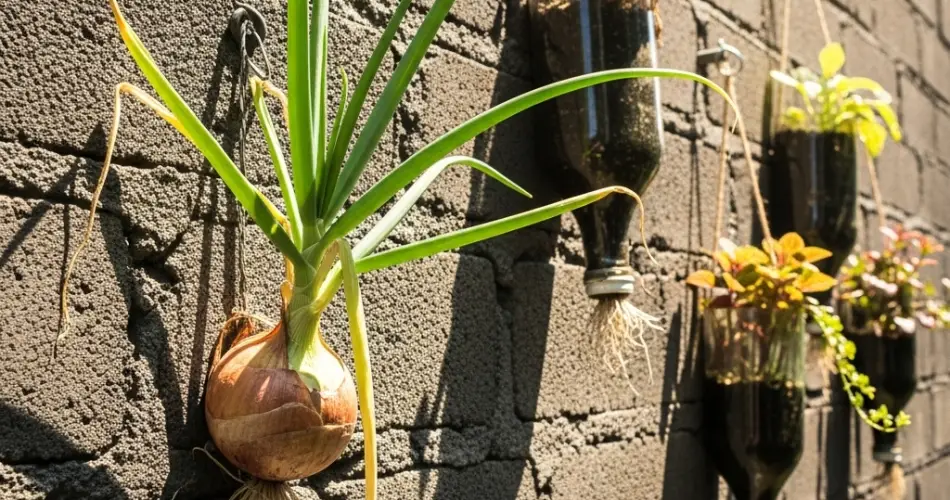Green Wall of Onions: Bottle Gardening at Its Best - Home Garden Tips