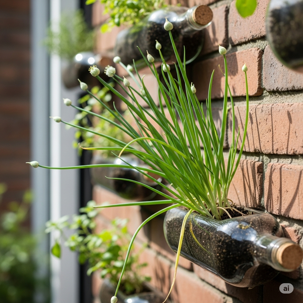 DIY Scallion Wall Using Recycled Plastic Bottles - Home Garden Tips