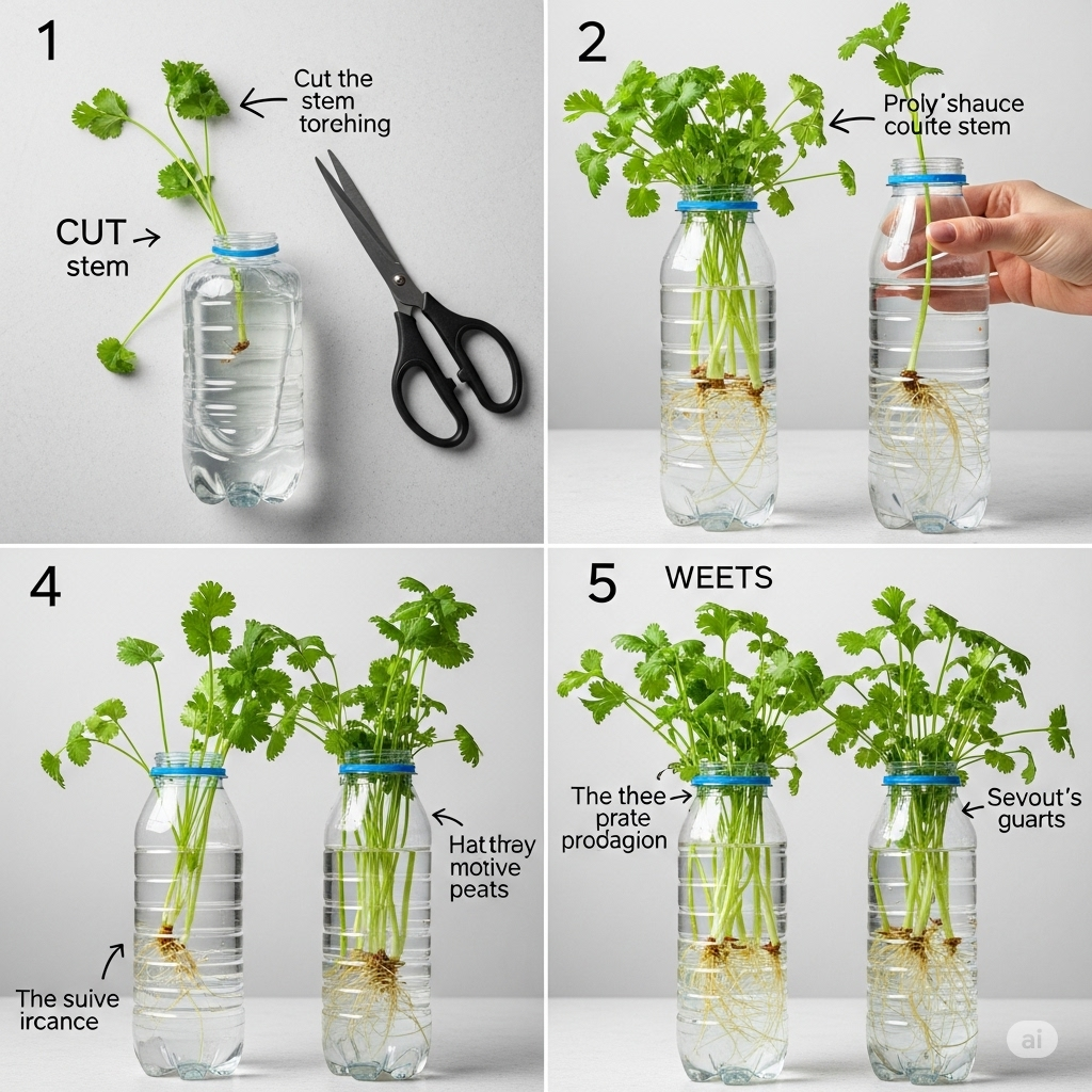 How to Regrow Cilantro in Plastic Bottles from Cuttings - Home Garden Tips