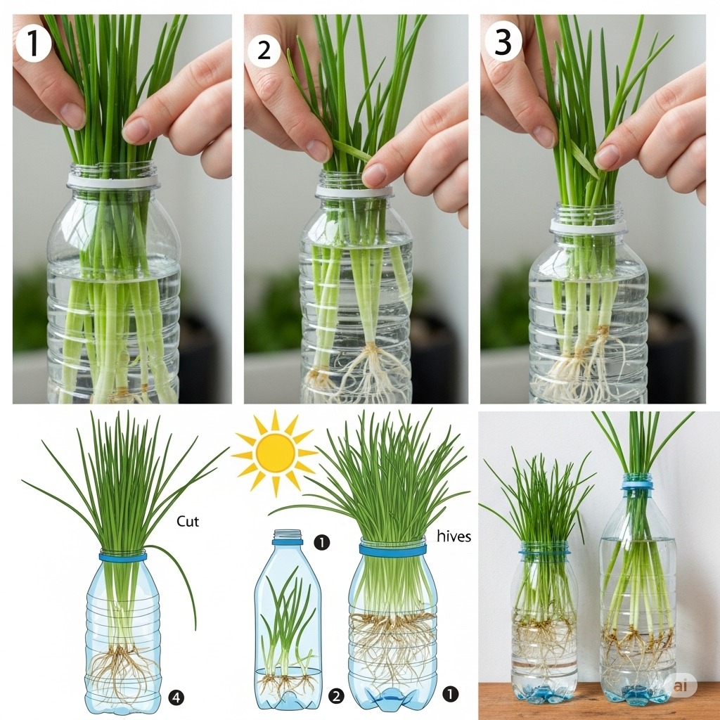 How to Propagate Chives in Plastic Bottles for Quick Regrowth - Home ...