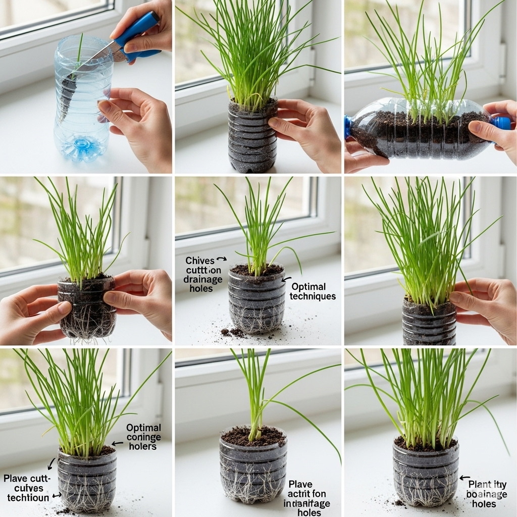 DIY Chive Cloning Setup Using Recycled Bottles - Home Garden Tips