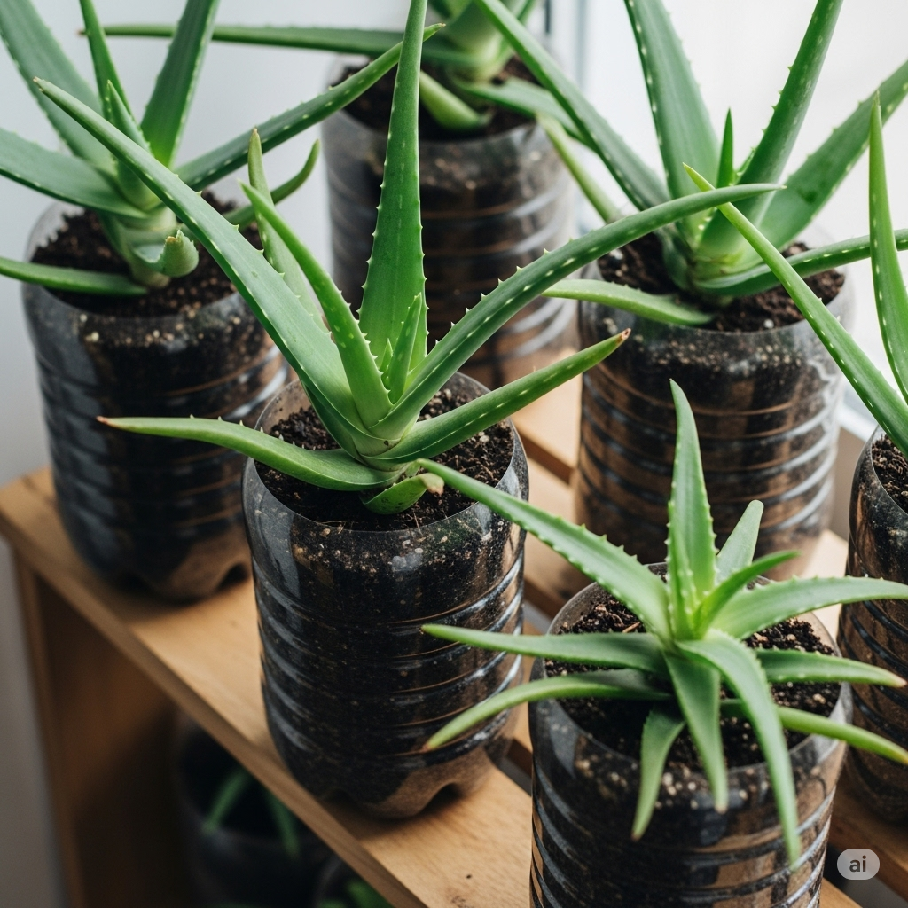 Eco-Friendly Aloe Vera Planters Made from Bottles - Home Garden Tips