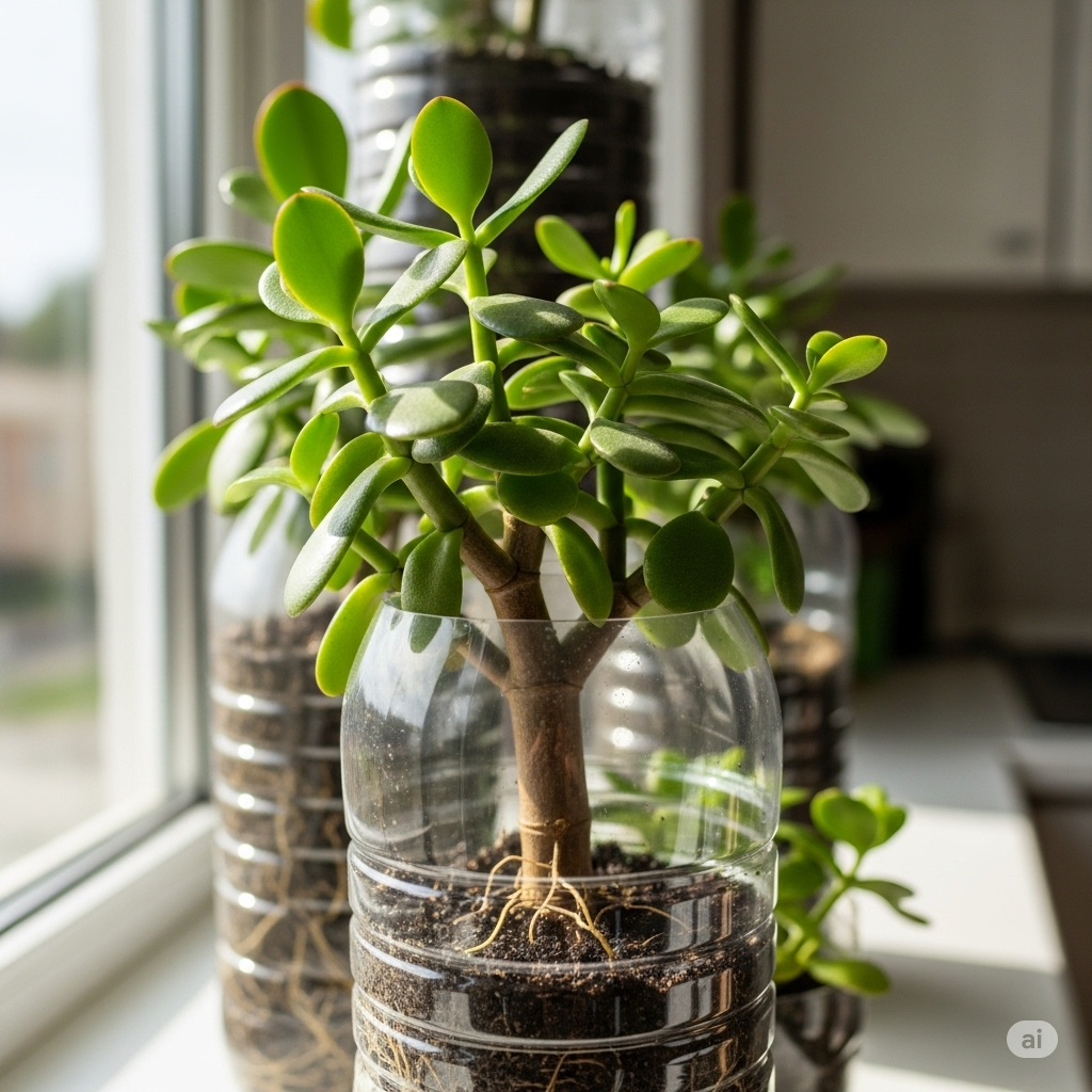 Water Rooting Jade Plant Cuttings in Bottles - Home Garden Tips
