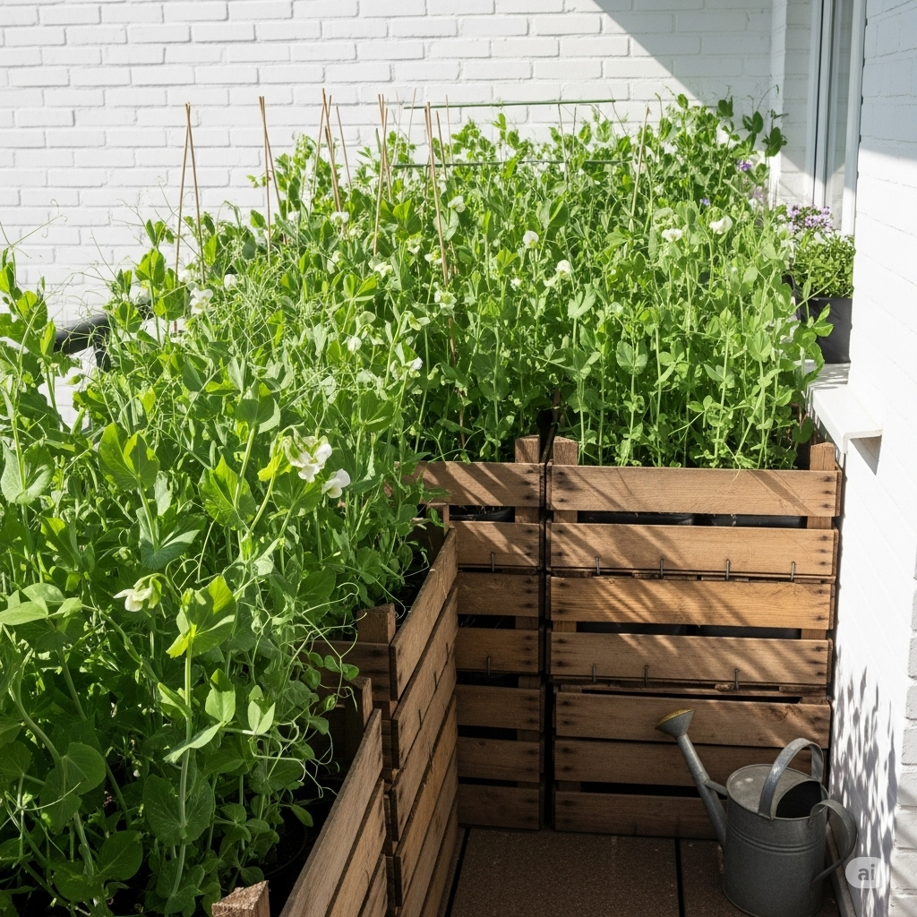DIY Crate Planters for Climbing Garden Peas - Home Garden Tips