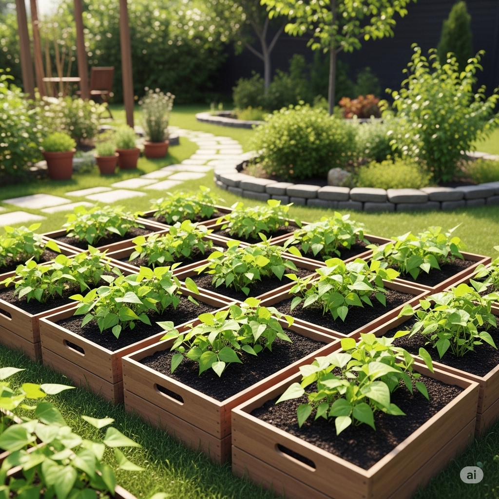 Backyard Bean Beds Using Wooden Crates - Home Garden Tips