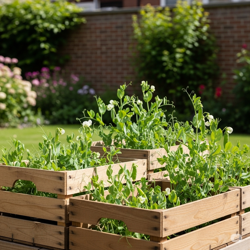 Backyard Pea Beds: Wooden Crates for Climbing Crops - Home Garden Tips