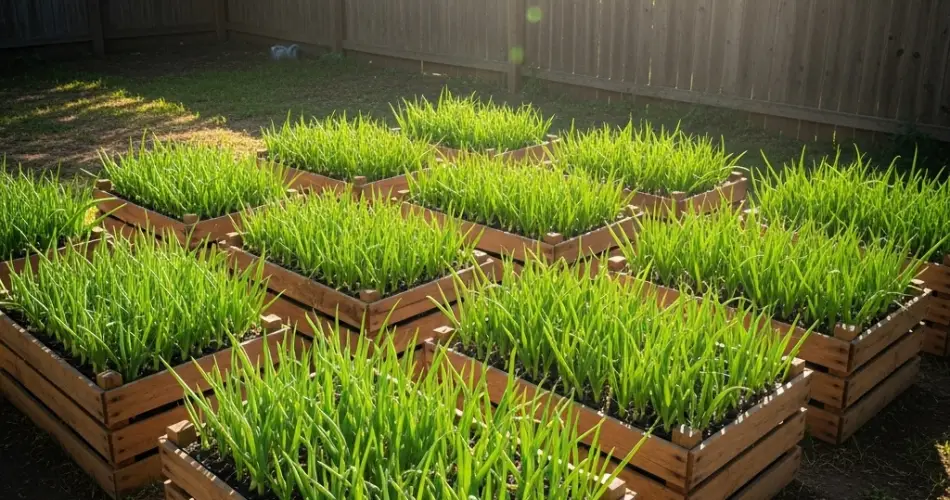 Crate Gardening for Scallions in Rustic Garden Beds - Home Garden Tips